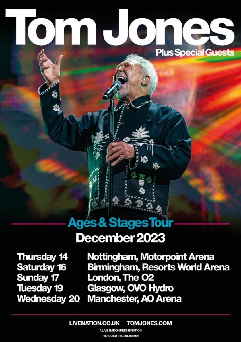 Tom Jones Tickets For December UK Arena Shows Of Ages & Stages Tour On ...
